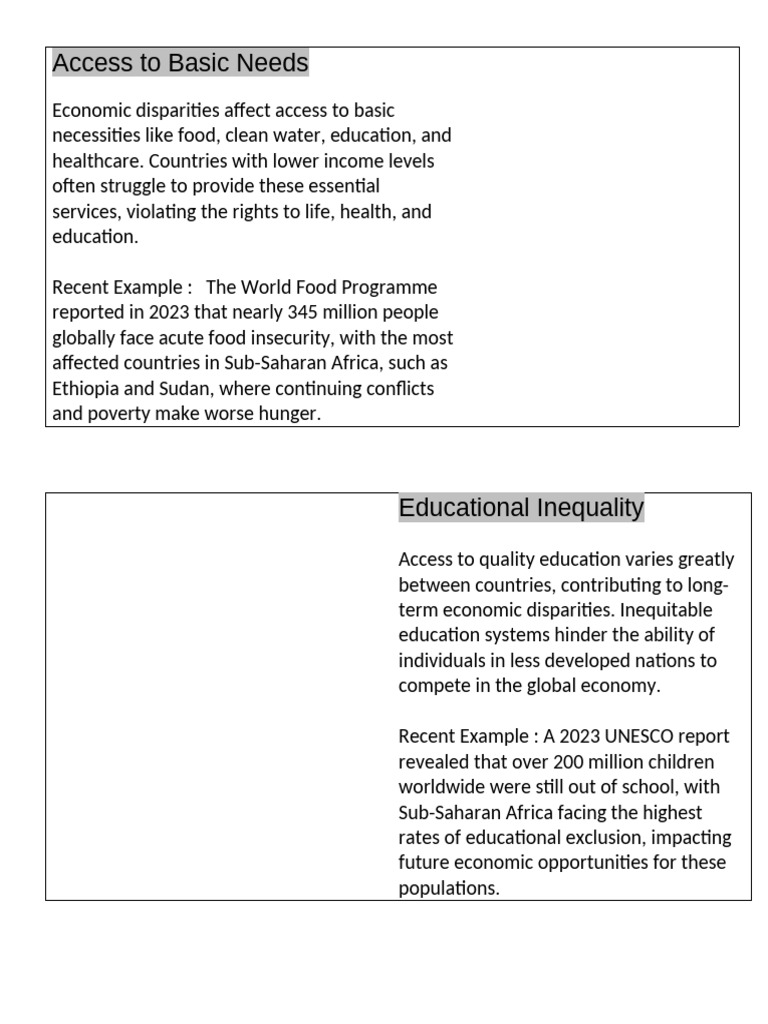 Economic Inequality and Basic Needs Access | PDF | Poverty | Poverty ...