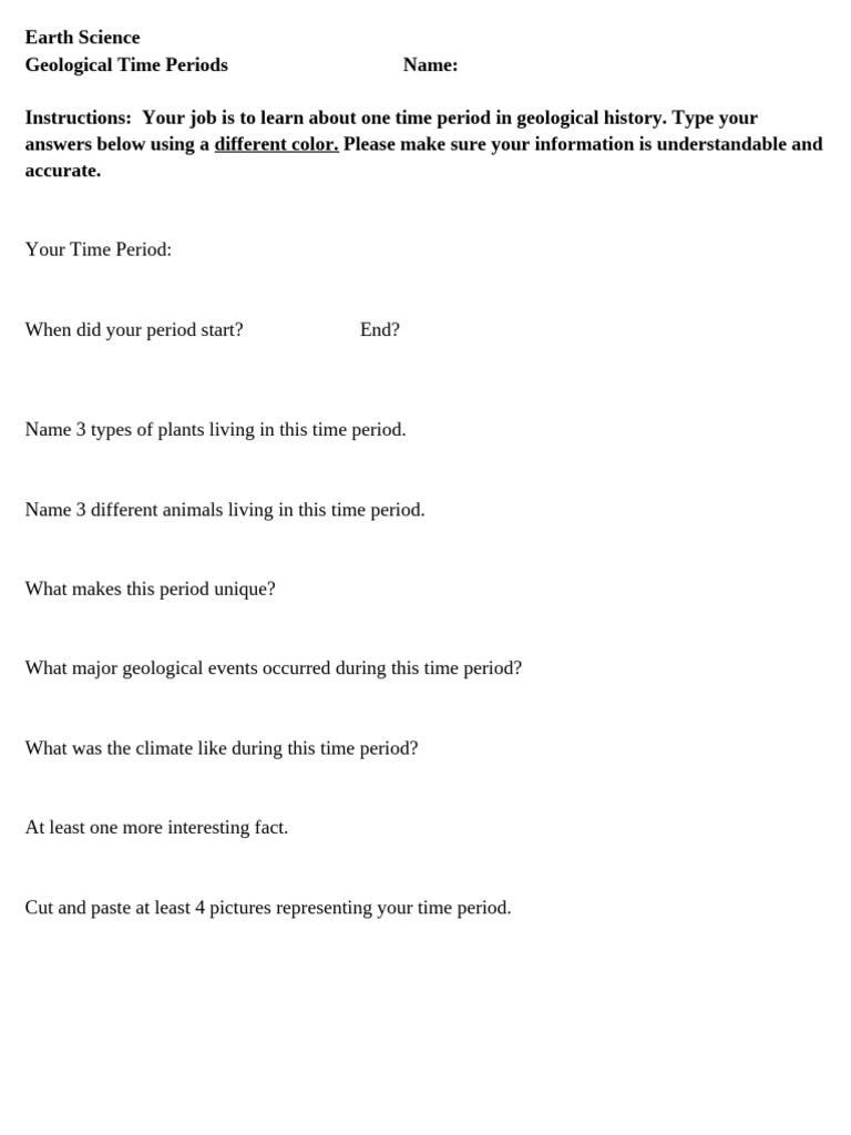 Edric Pipe (LN 10) - Geological Time Periods | PDF