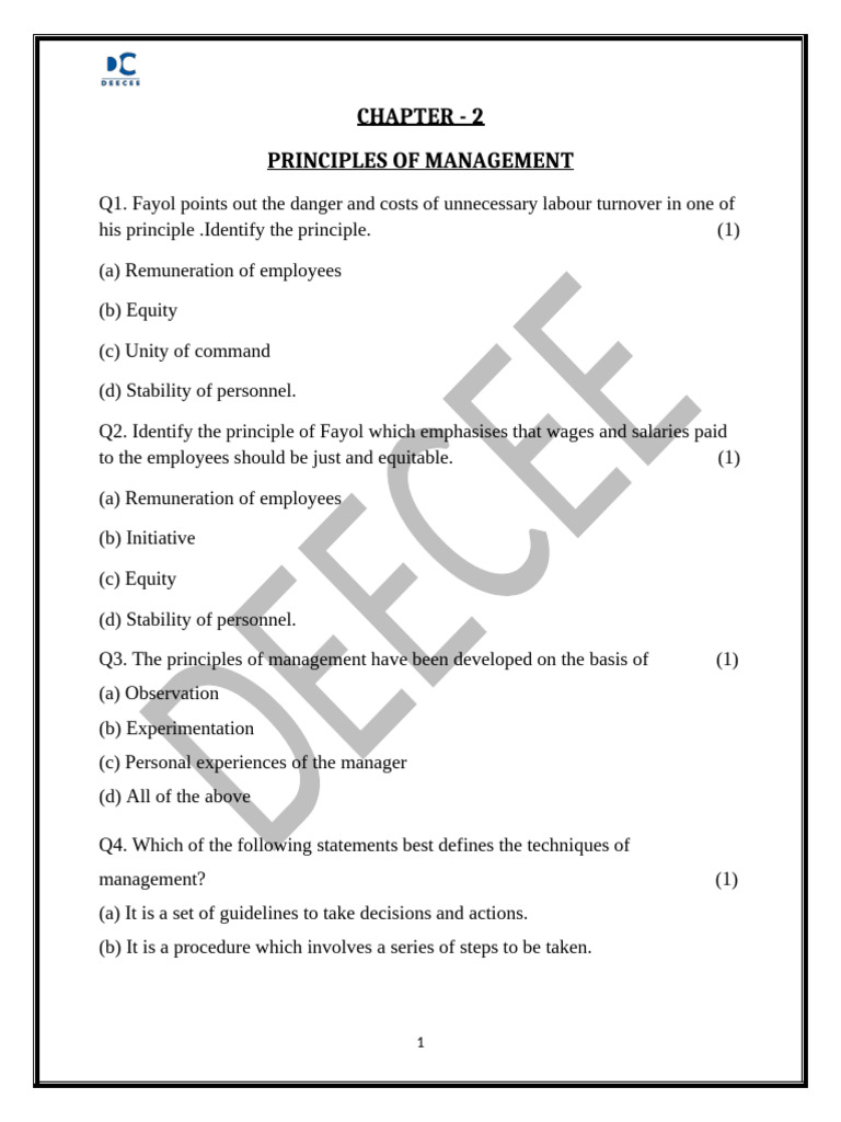 Ch-2-Principles-of-Management- | PDF | Standardization | Disciplines