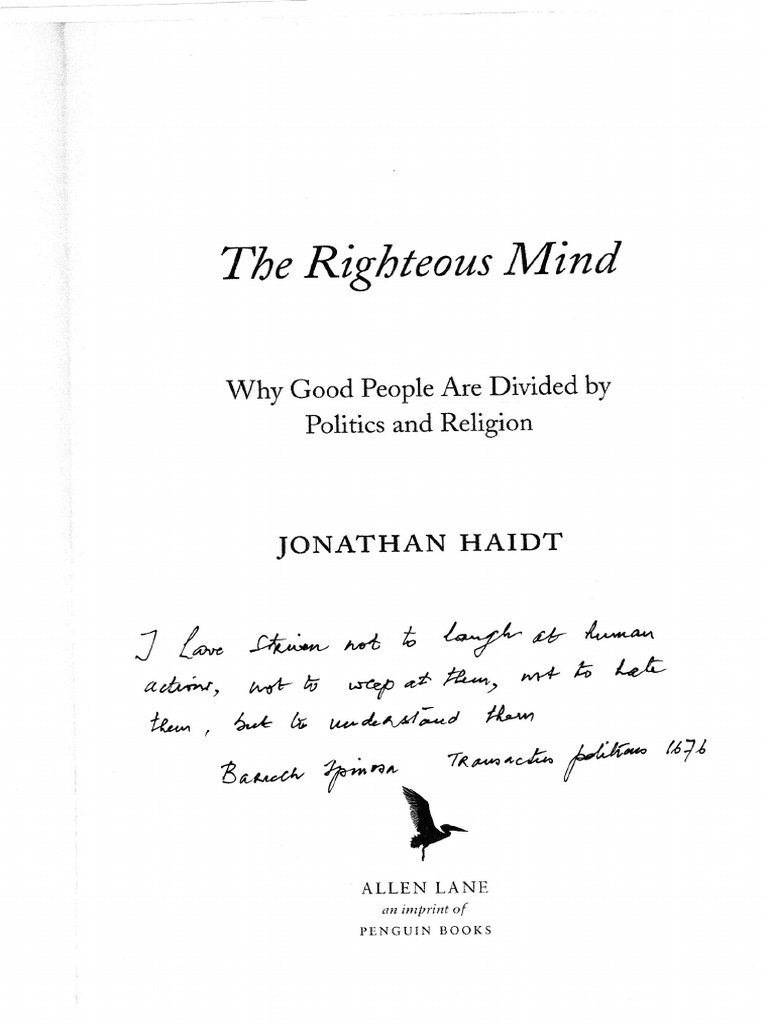 Jonathan Haidt The Righteous Mind INTROD | PDF