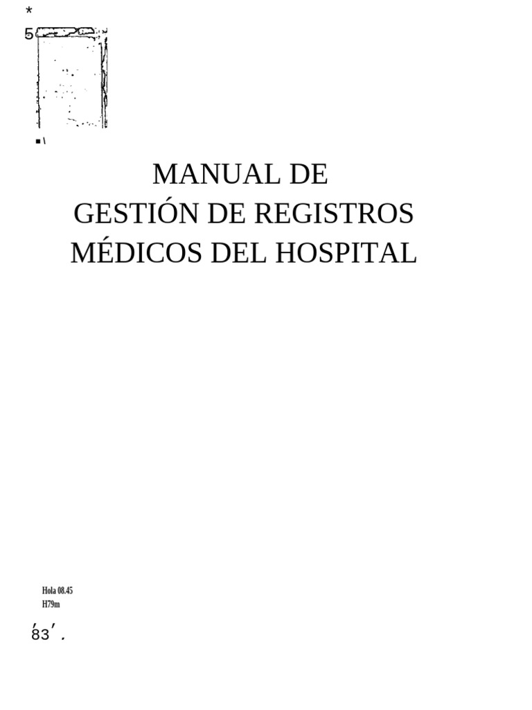 Manual de Gestión de Registros Médicos Del Hospital | PDF | Historial médico | Hospital