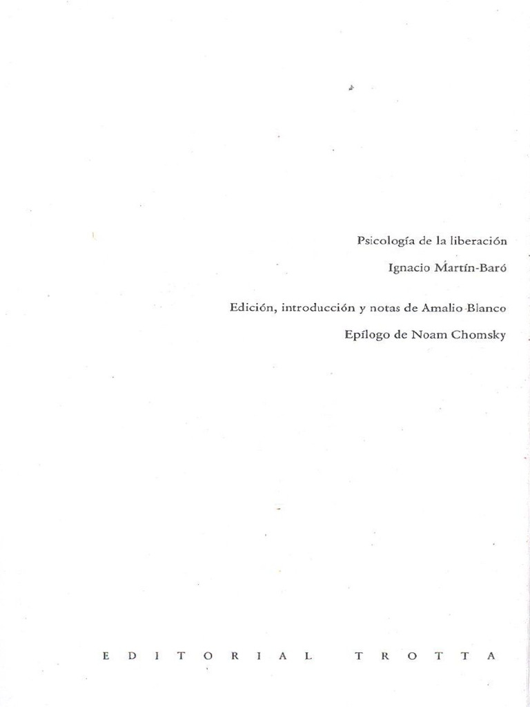 Martin Baro Psicología de La Liberación | PDF