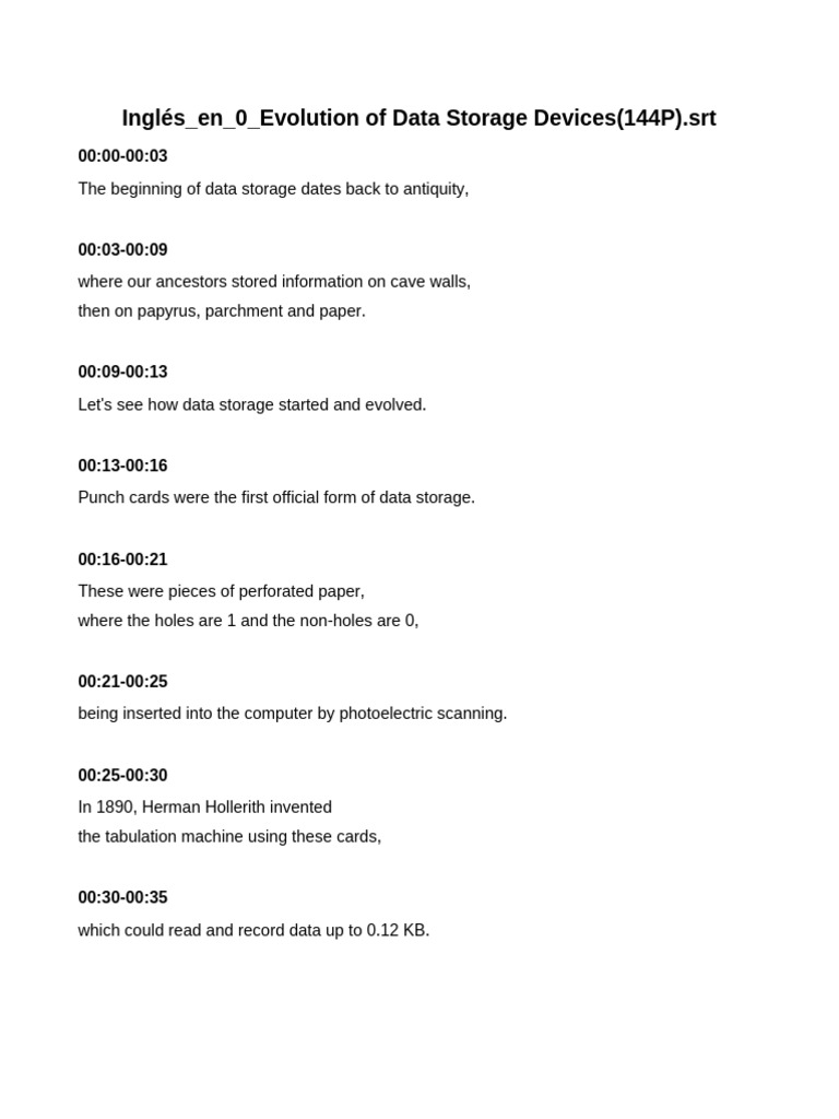 Inglés - en - 0 - Evolution of Data Storage Devices (144P) | PDF ...