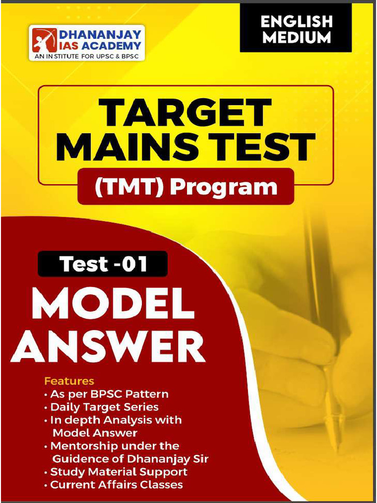 Target - Mains - Test - (TMT) - Test - 1 - Model Answer | PDF | Ashoka ...