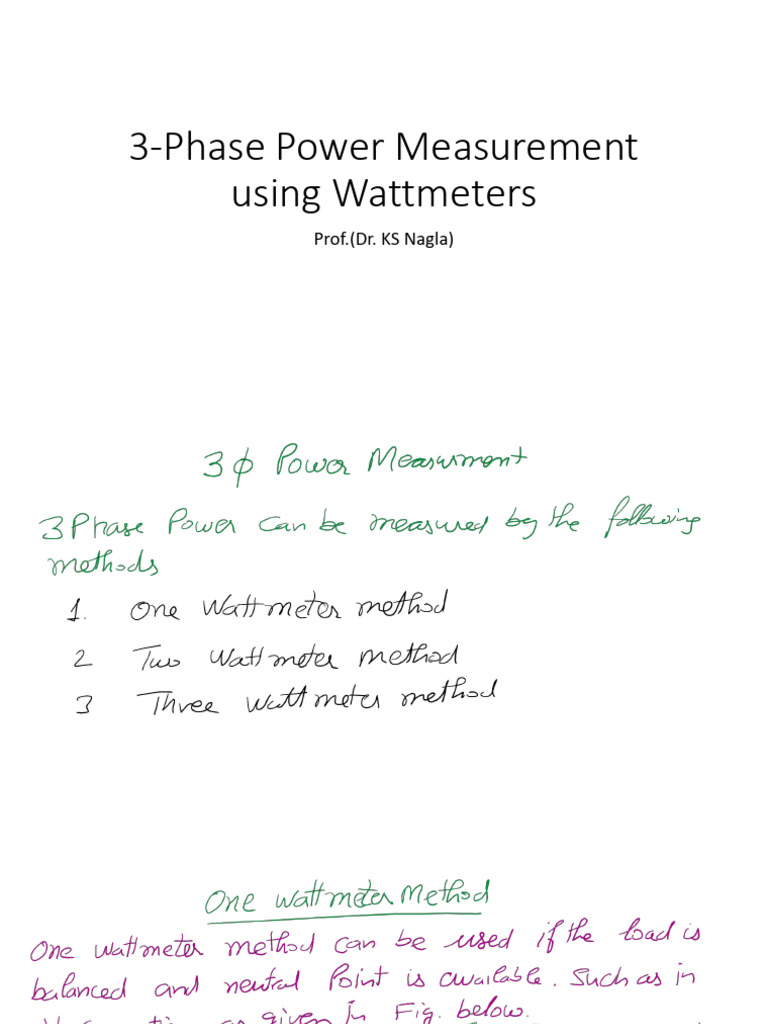 3 Phase Power Measurement | PDF