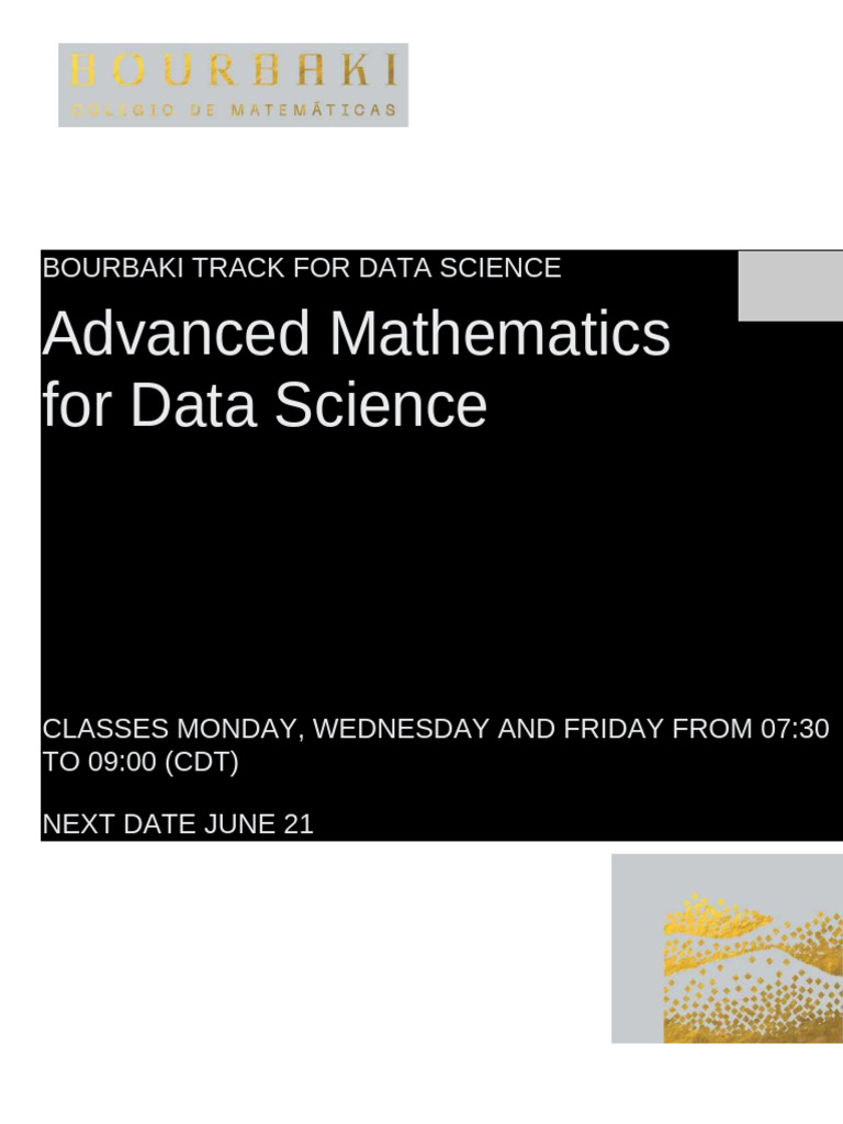 Advanced Math for Data Science Course | PDF | Mathematics | Statistics