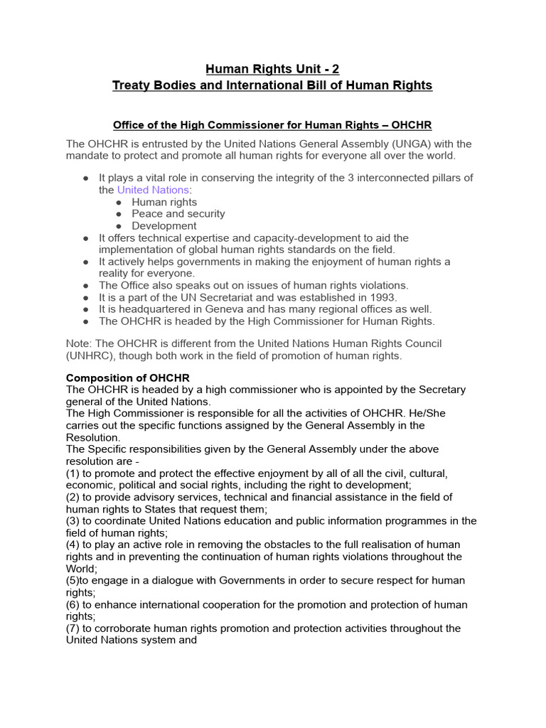 Human Rights Unit 2 | PDF | Human Rights | Convention On The Elimination Of All Forms Of ...