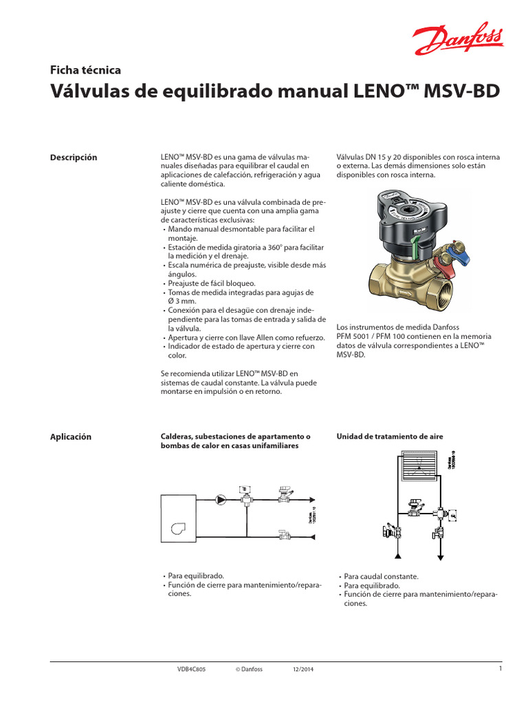Válvula de Equilibrado Manual - MSV-BD | PDF | Ingeniería mecánica