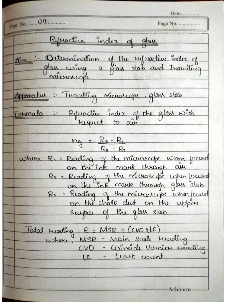 Refractive Index of Glass | PDF