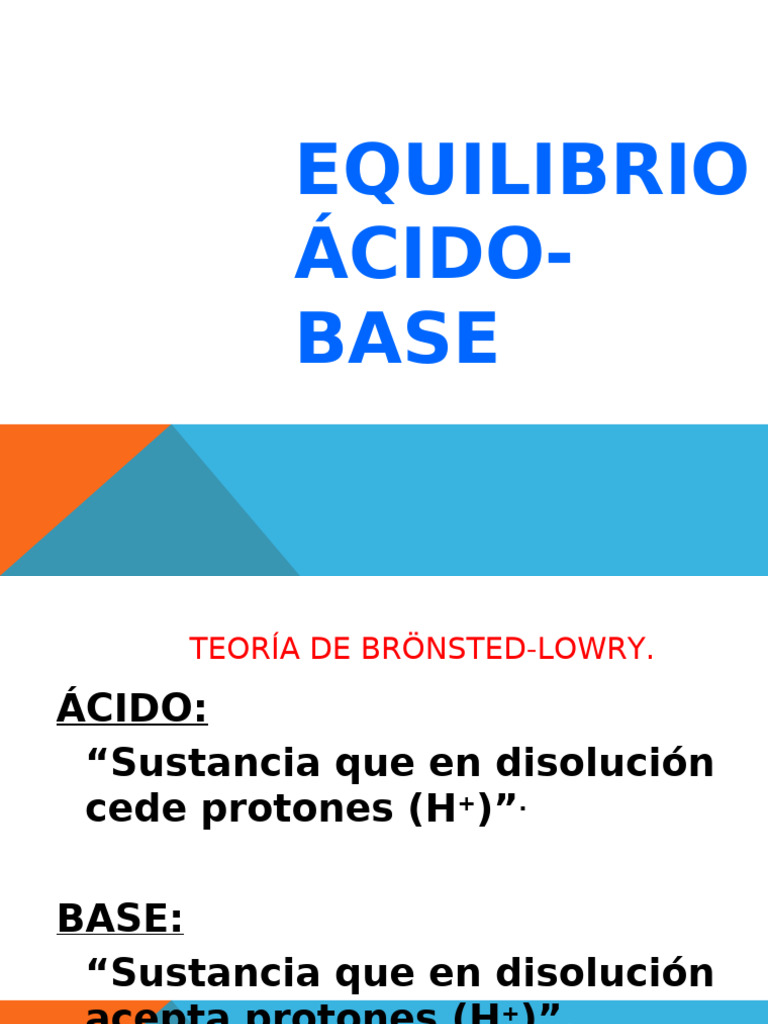 Equilibrio Acido Base | PDF | Ácido | Moléculas