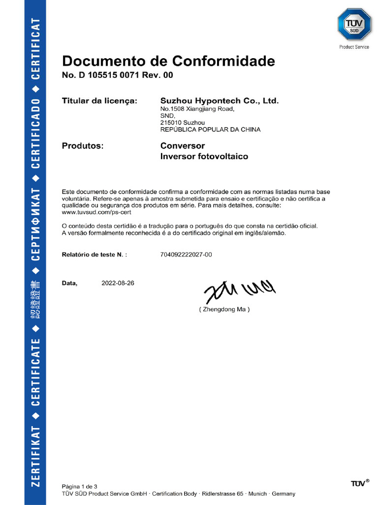 Aut Cert - IEC 61727&62116 - HPS-7000T 8000T 9000T 10000T 10500T ...