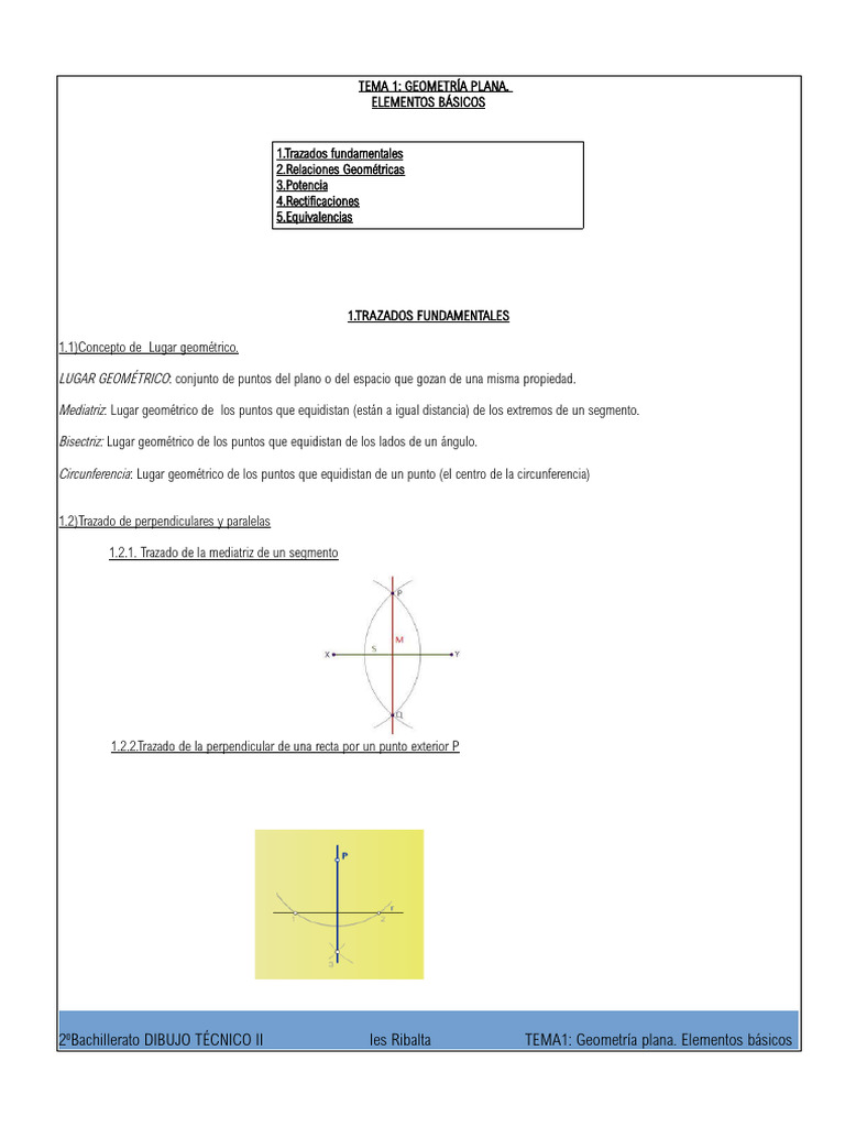 T1.Trazados Fundamentales | PDF | Tangente | Geometría Elemental