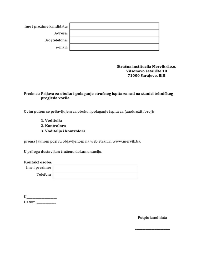 Zahtjev Obuka | PDF