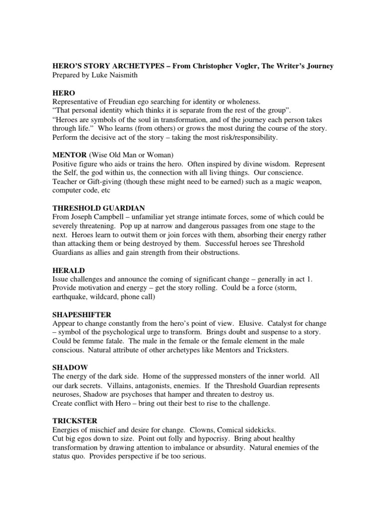 Hero's Journey Archetypes Guide | PDF | Hero | Religion And Belief
