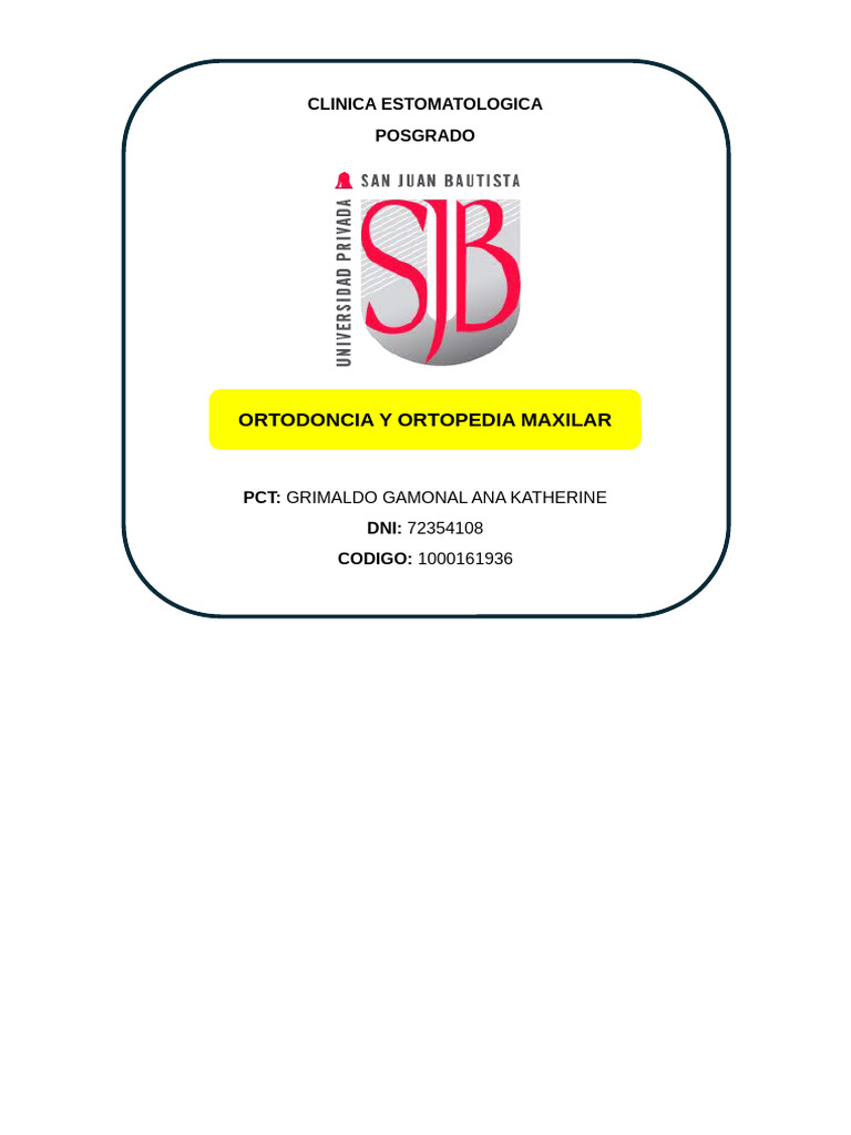 Posgrado en Ortodoncia y Ortopedia Maxilar | PDF