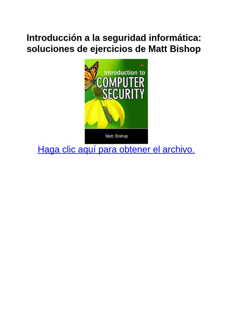 Introducción A La Seguridad Informática Soluciones de Ejercicios de ...