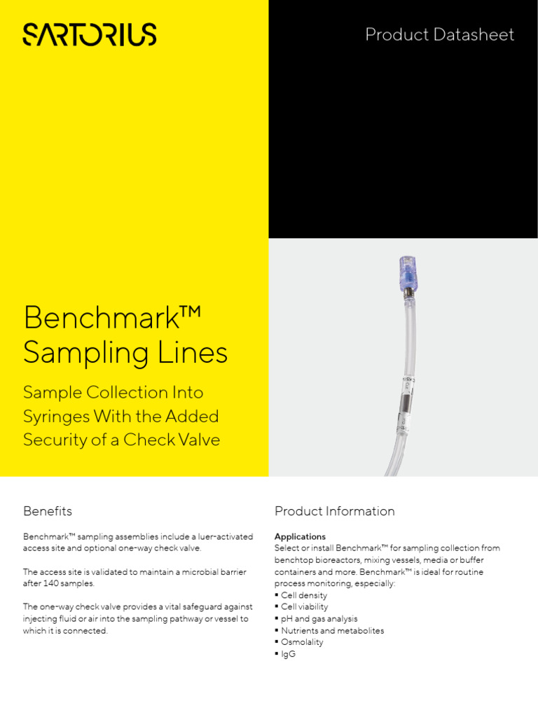 Benchmark Sampling Lines Datasheet en B | PDF