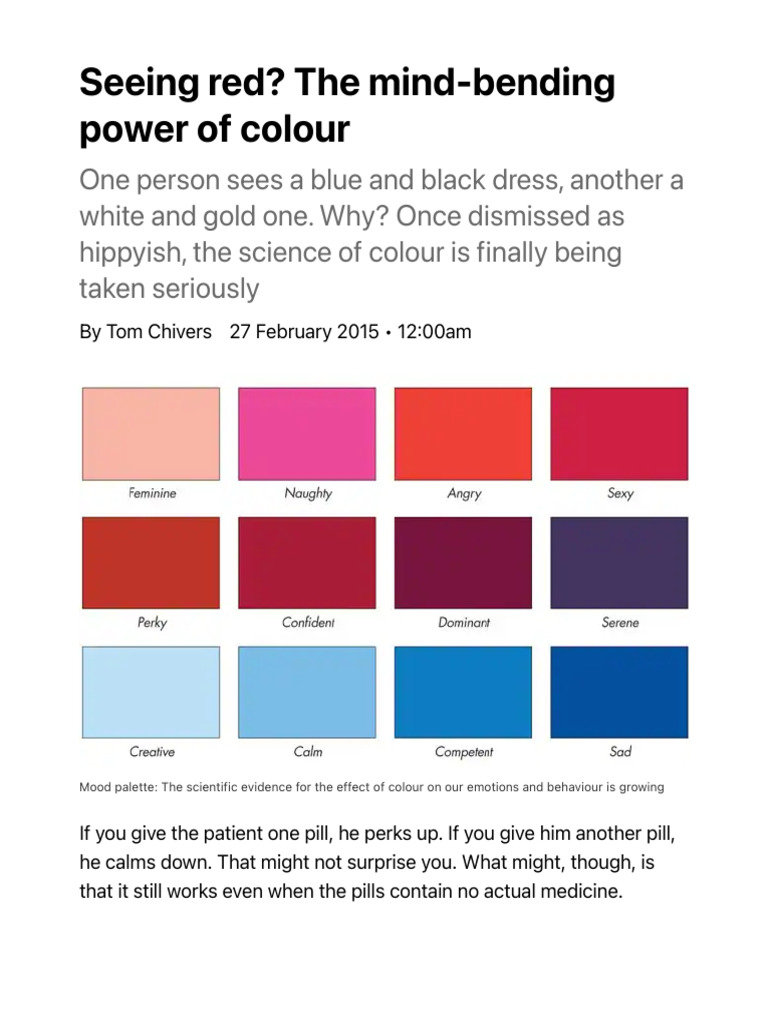 Seeing Red? The Mind-Bending Power of Colour | PDF | Color | Eye