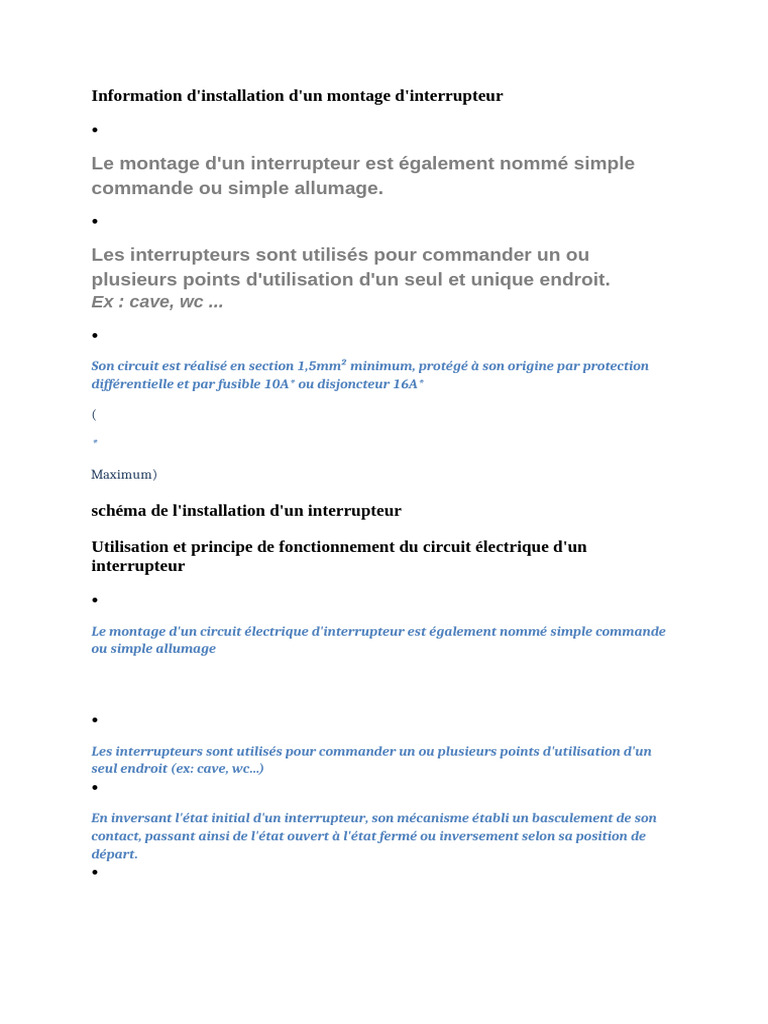 Schéma de câblage d'interrupteur simple | PDF | Interrupteur ...
