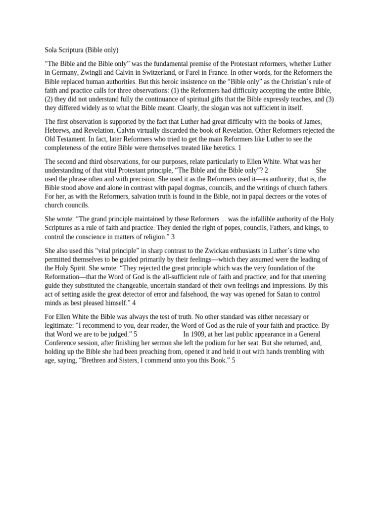 Sola Scriptula | PDF | Sola Scriptura | Theology