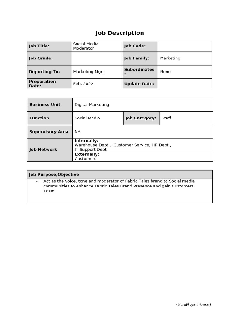 Social Media Moderator Job Overview | PDF | Social Media | Popular ...