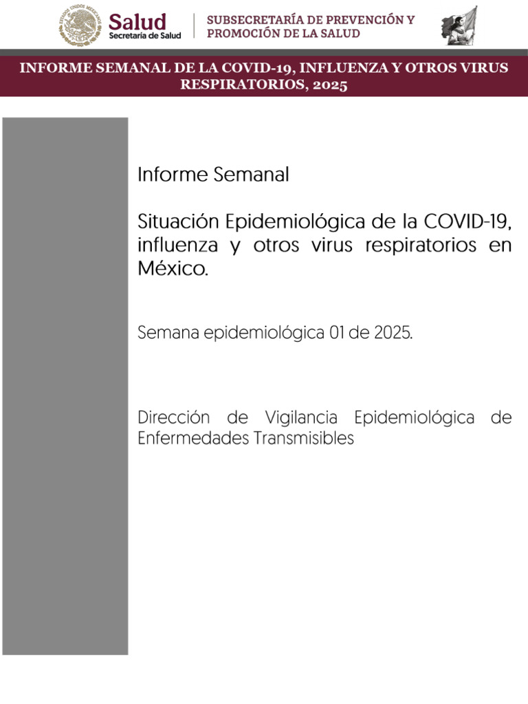 Informe Semanal ERV SE01 2025 06.01.2025 | PDF | Virus de la Influenza A Subtipo H1 N1 | Influenza