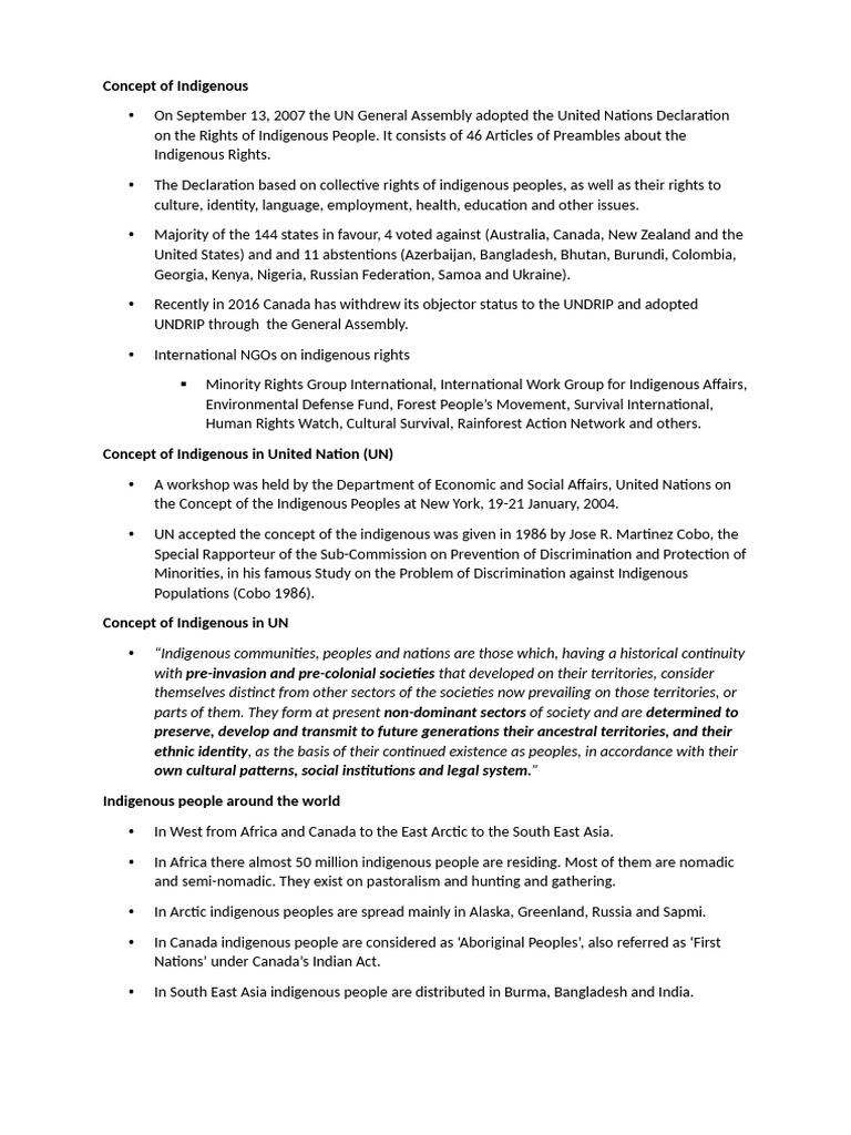 Concept of Indigenous | PDF | Indigenous Peoples | Cultural Anthropology