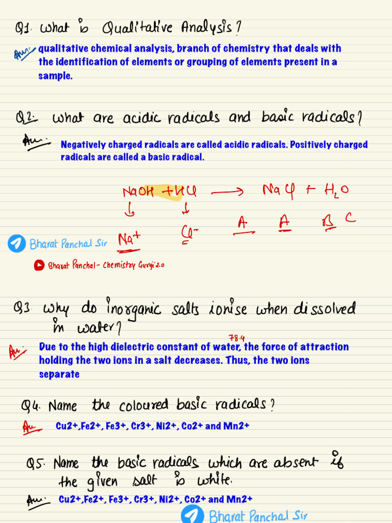 Chem IMP Viva Ques | PDF | Salt (Chemistry) | Titration