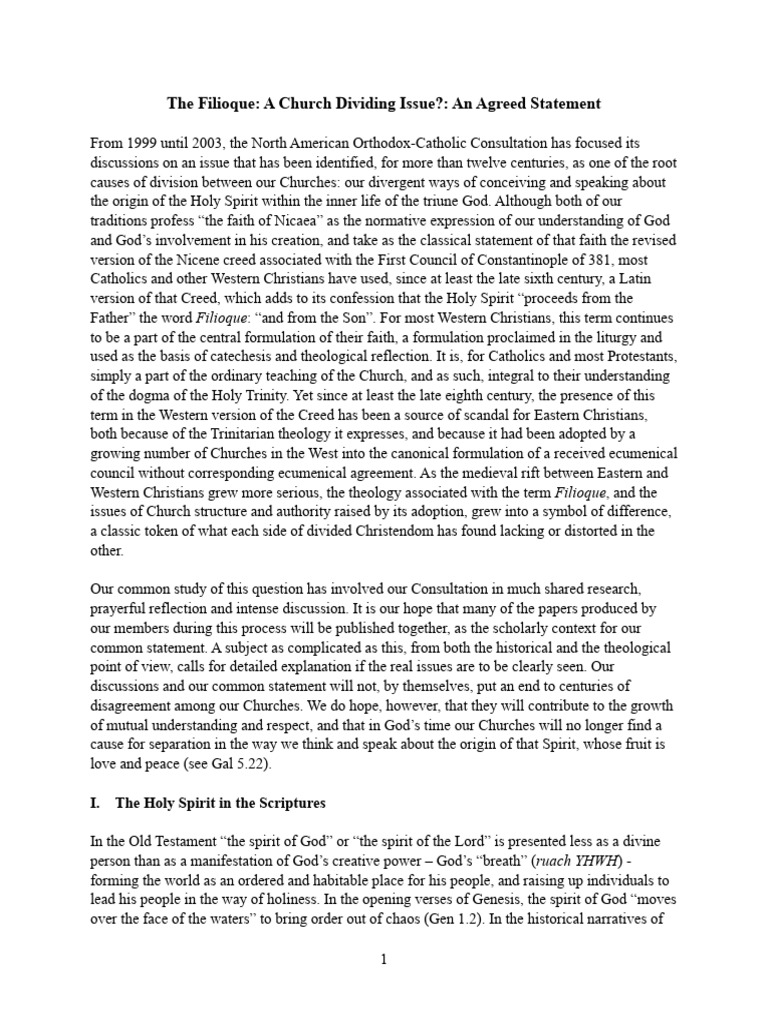 Understanding the Filioque Controversy | PDF | Catholic Church | Pope