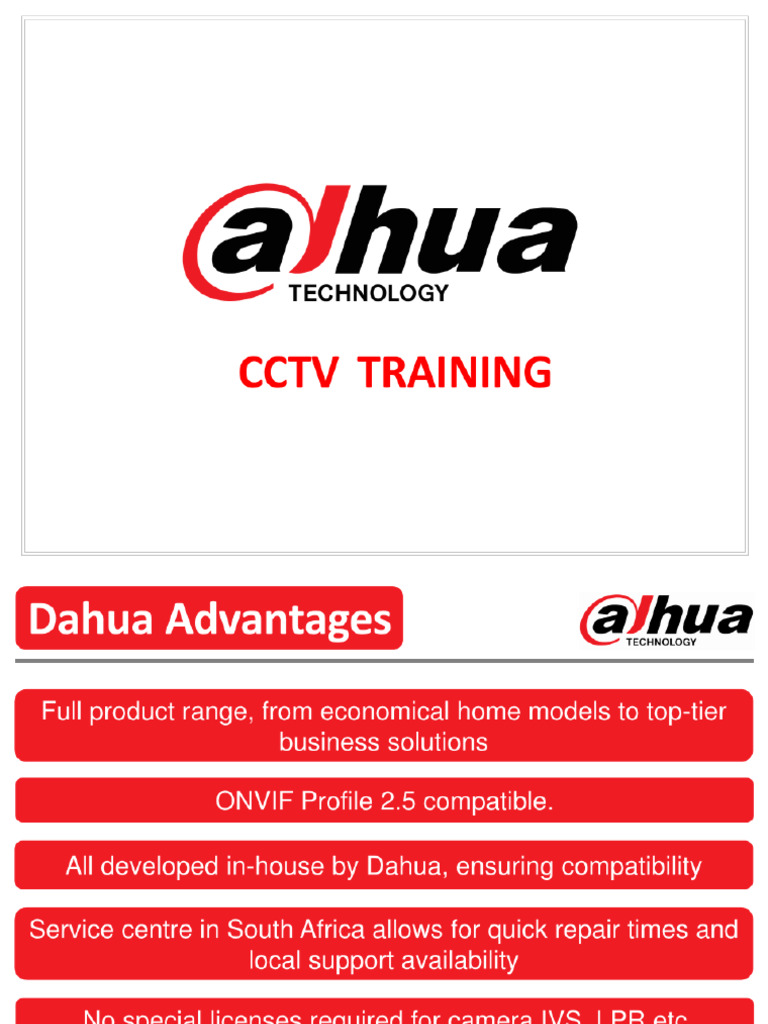 Dahua CCTV Basics Training | PDF