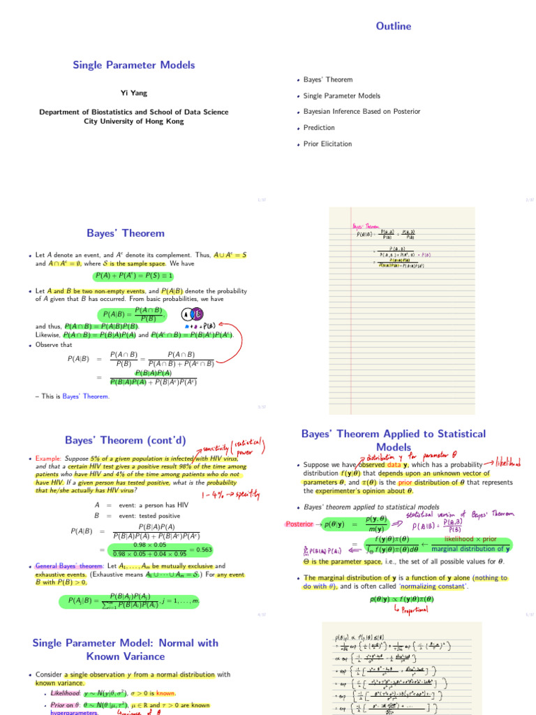 Single Parametric Models | PDF | Bayesian Inference | Statistical Inference