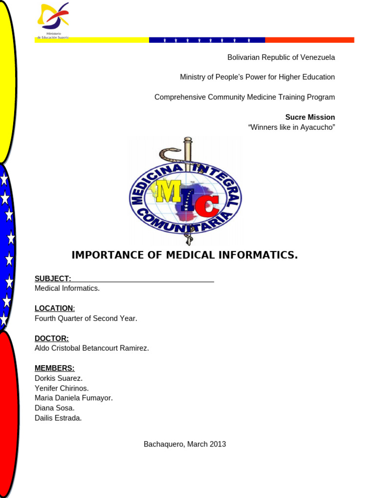 Importance of Medical Informatics | PDF | Microsoft Office | Operating ...