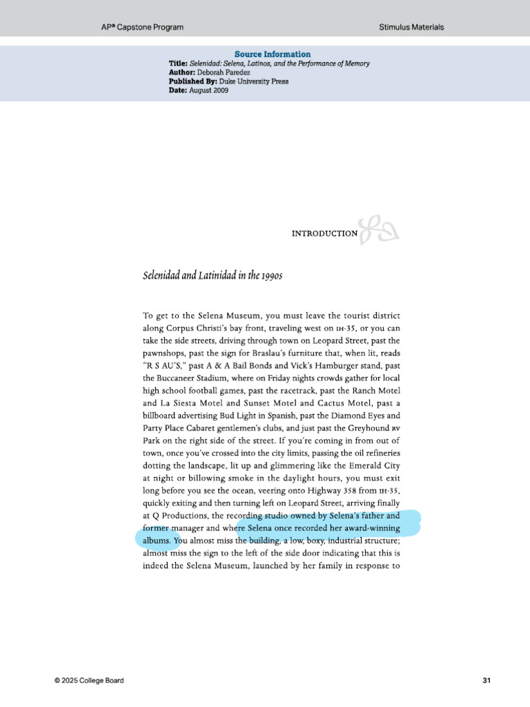 Selenidad: Memory and Latina Identity | PDF