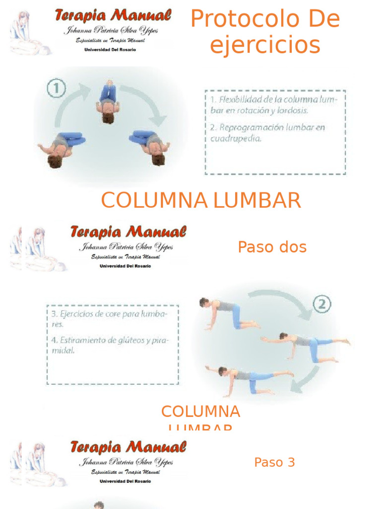 Protocolo de EJercicios Columna Lumbar | PDF