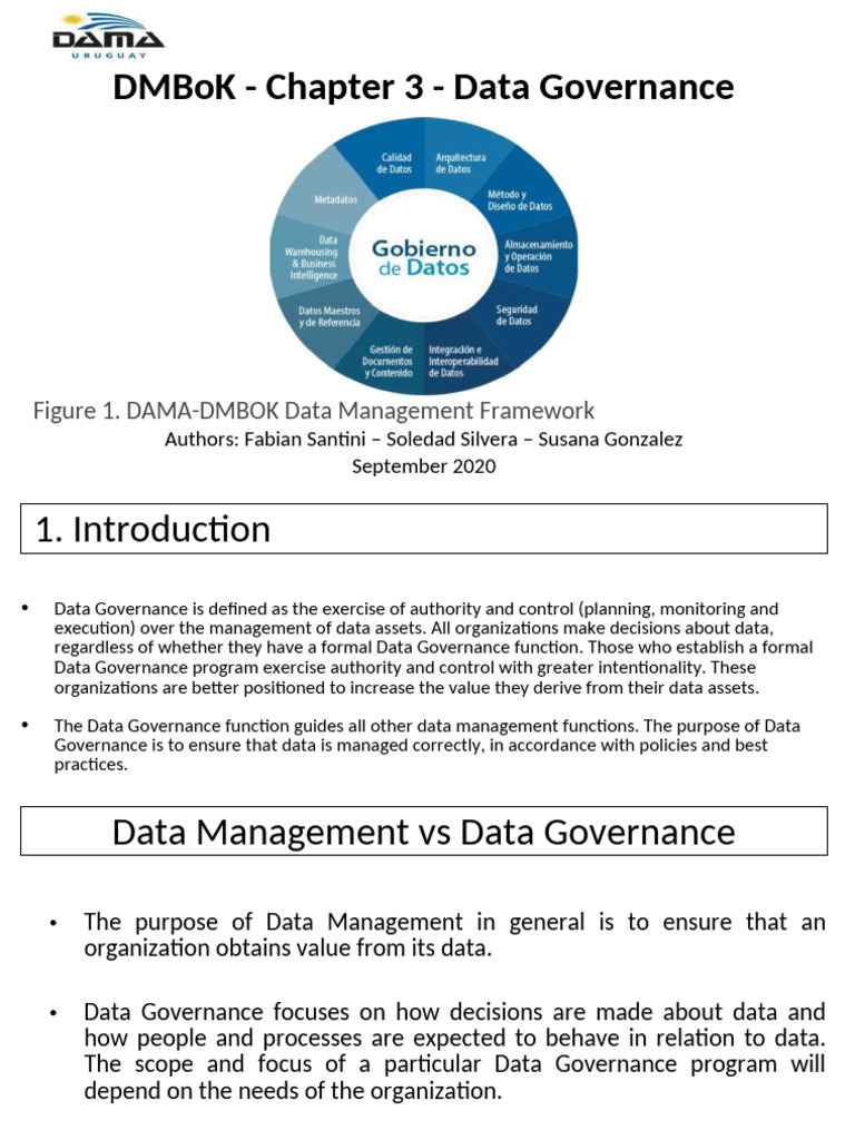 DMBoK_3_DataGovernance_FirstSecondThird.pptx | PDF | Governance ...