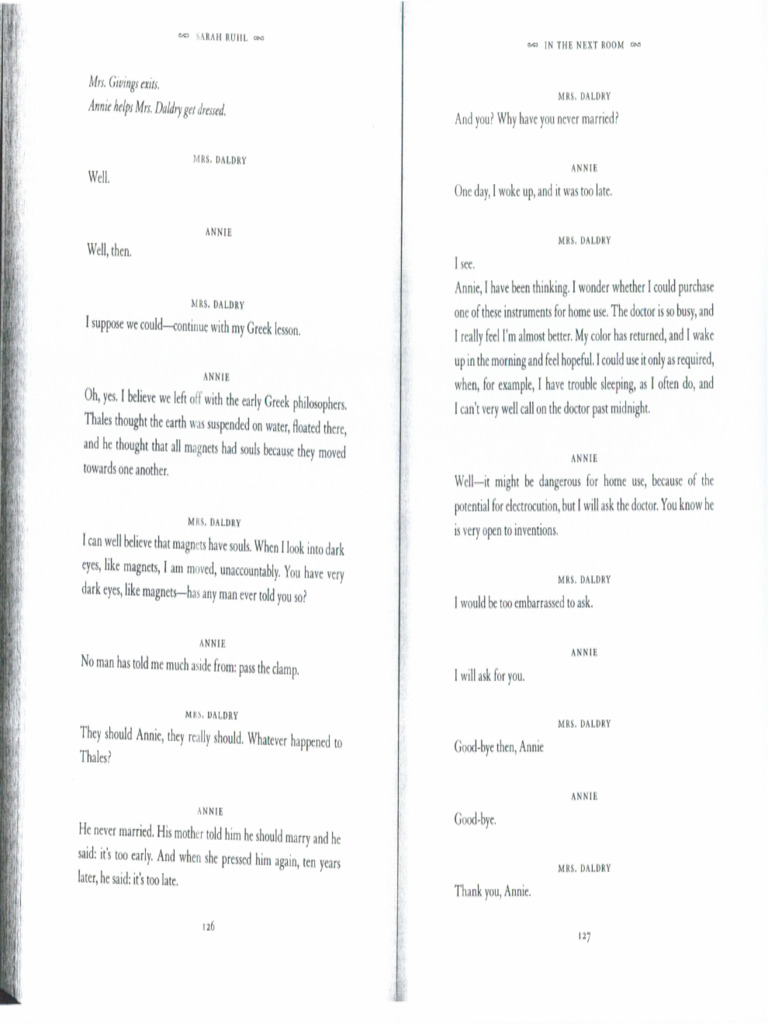 In the Next Room SCENE CUT, Sarah Ruhl Copy | PDF
