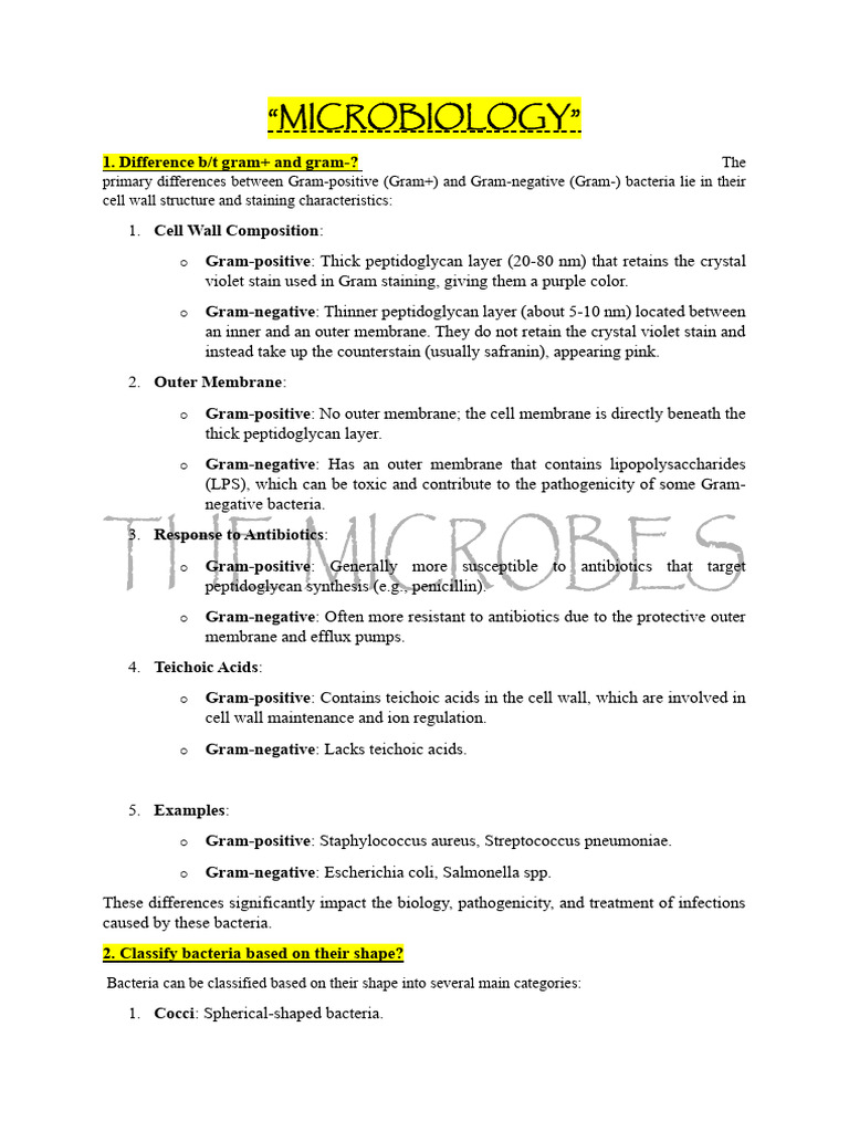 Microbiology 2nd Sem Ans 1 | PDF | Gram Positive Bacteria | Plasmid