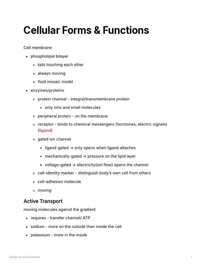 Cellular Forms Functions | PDF | Cell Membrane | Endoplasmic Reticulum