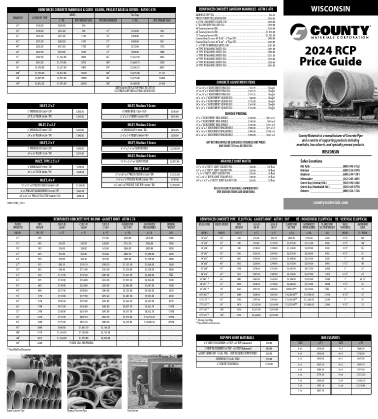2024 CMC PP Price List RCP Wisconsin 1242531589 | PDF | Pipe (Fluid ...