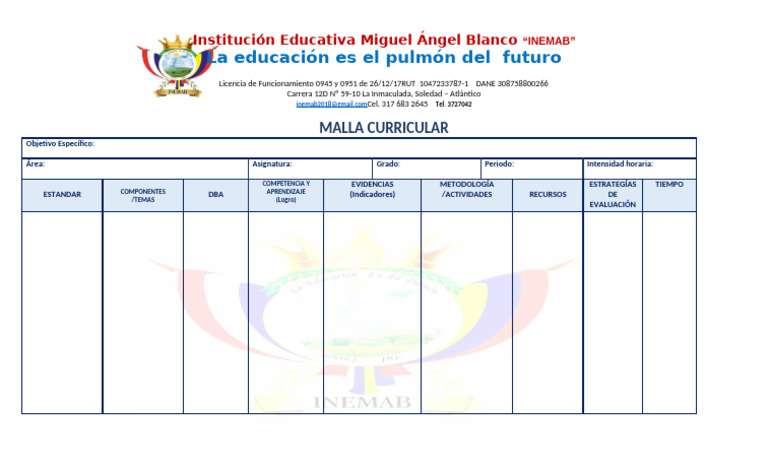 Formato Malla Curricular | PDF