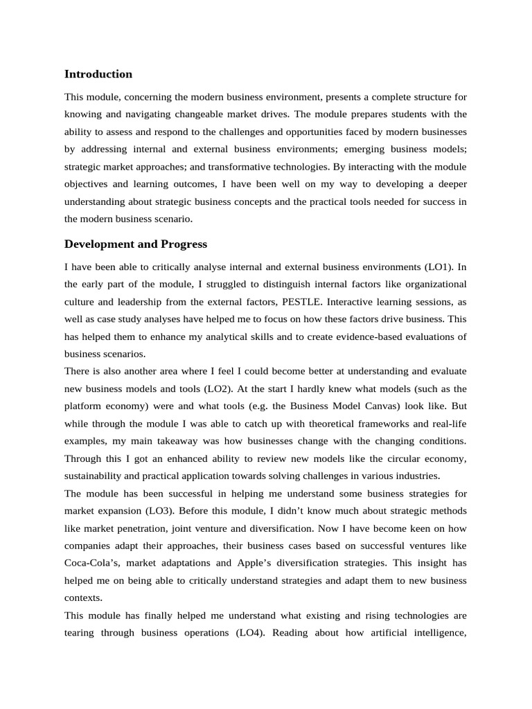 Formative Assessment Report (500 Words) 1 | PDF | Strategic Management ...