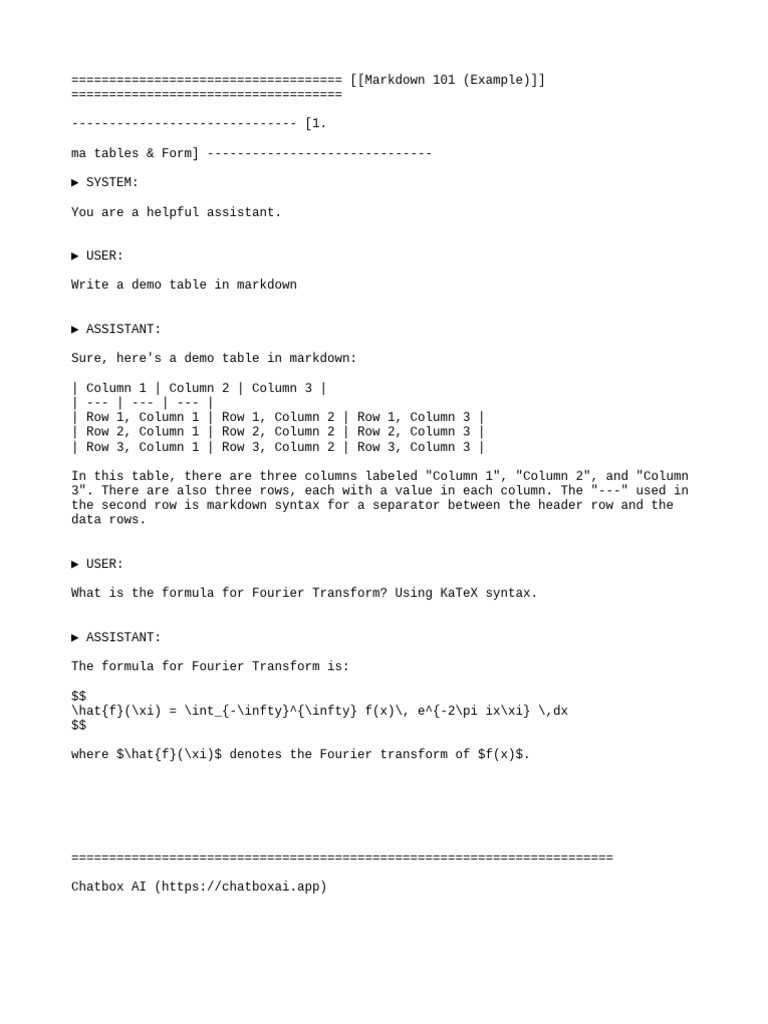 Markdown 101 (Example) | PDF