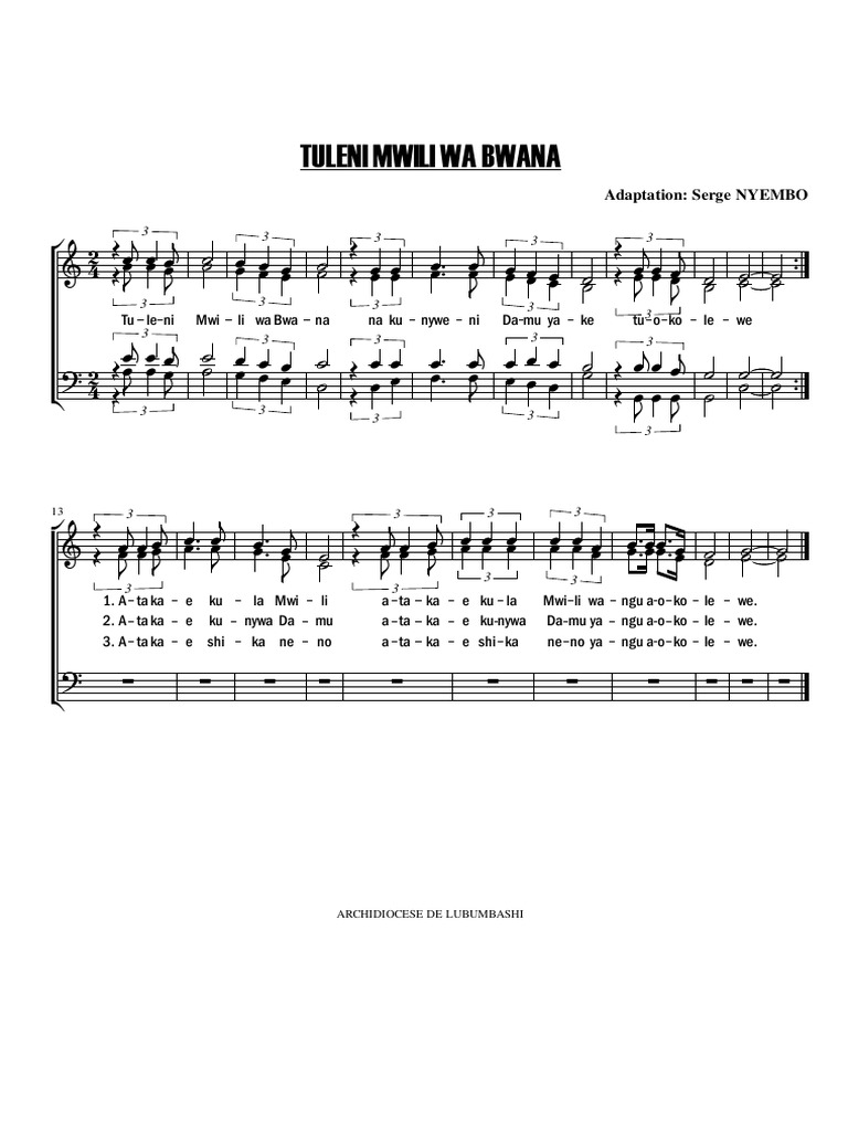 Tuleni Mwili Wa Bwana | PDF