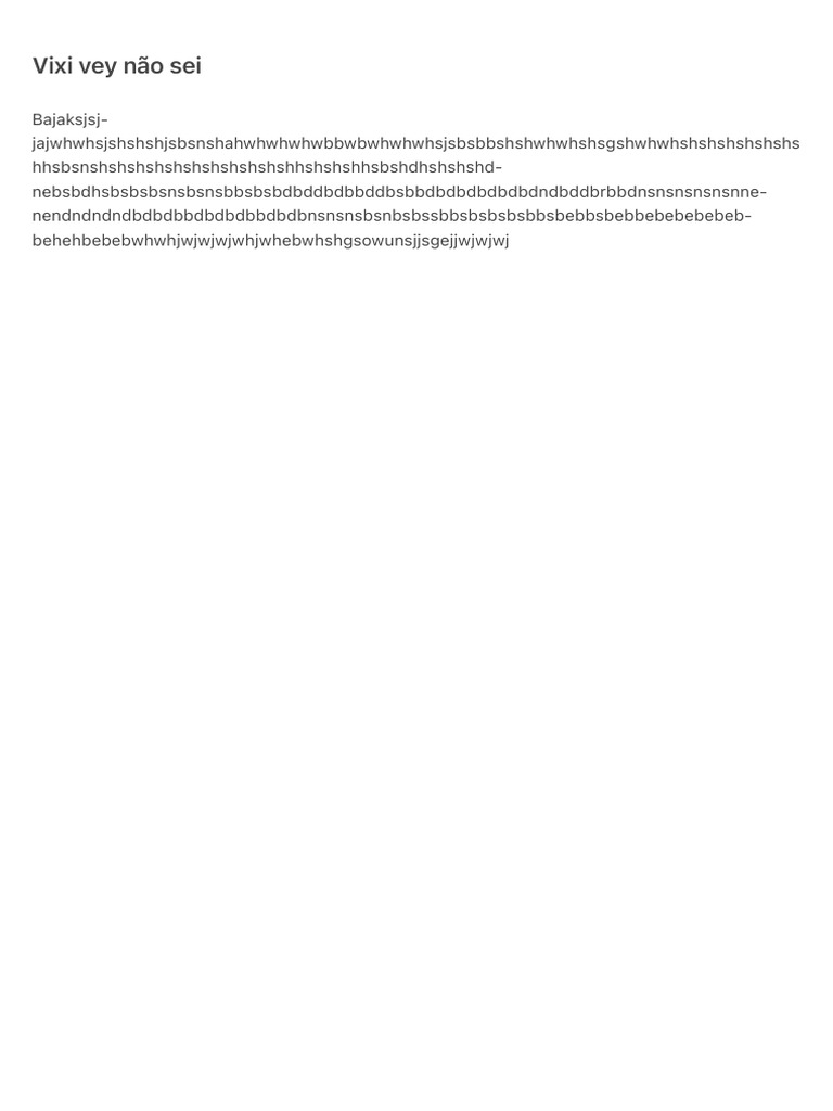 Vixi Vey Não Sei | PDF