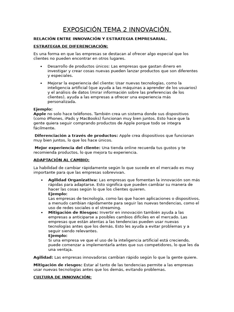 Exposición Tema 2 Innovación | PDF | Apple Inc. | Innovación