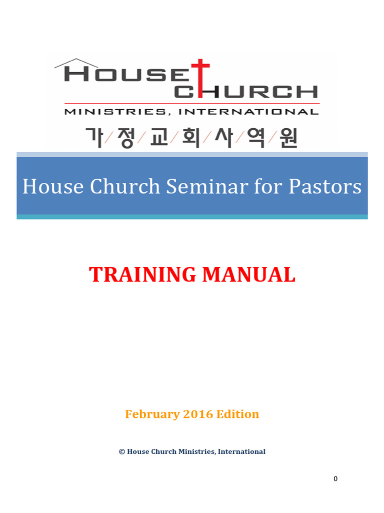 House Church Training Manual For Pastors Feb2016 | PDF | Disciple ...