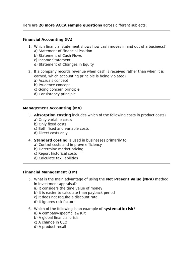 20 ACCA Question Part 4 | PDF | Net Present Value | Private Sector