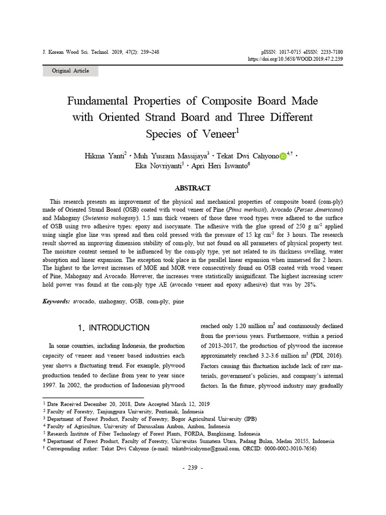 Composite Board Details | PDF | Wood | Wood Products