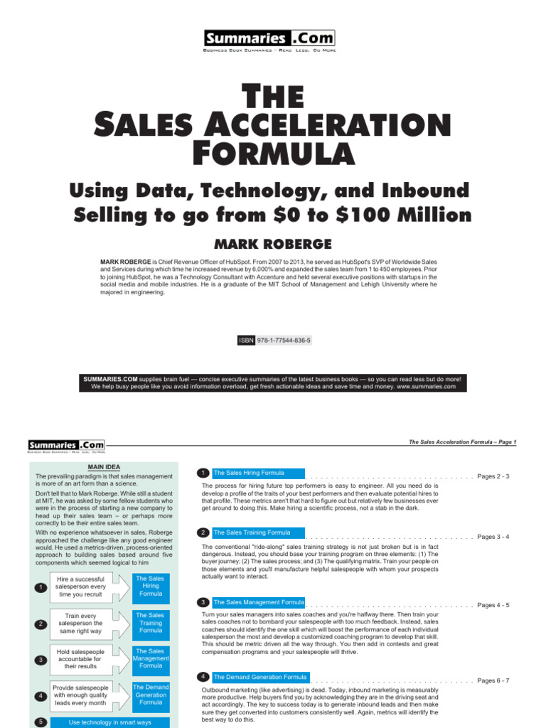 The Sales Acceleration Formula | PDF | Sales | Business Economics