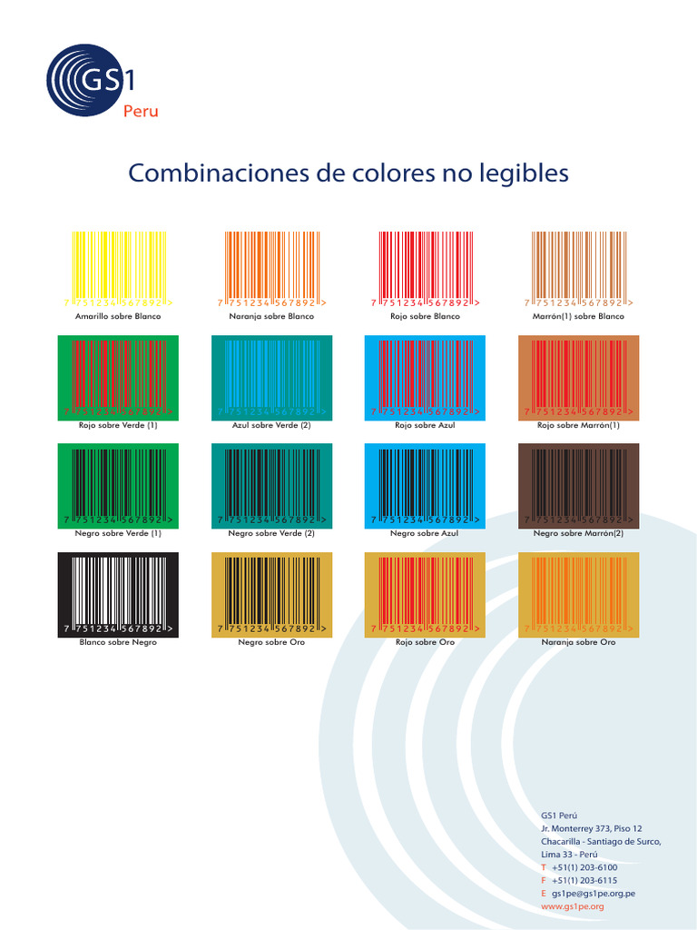 Combinaciones de Colores Legibles | PDF | Rojo | Verde